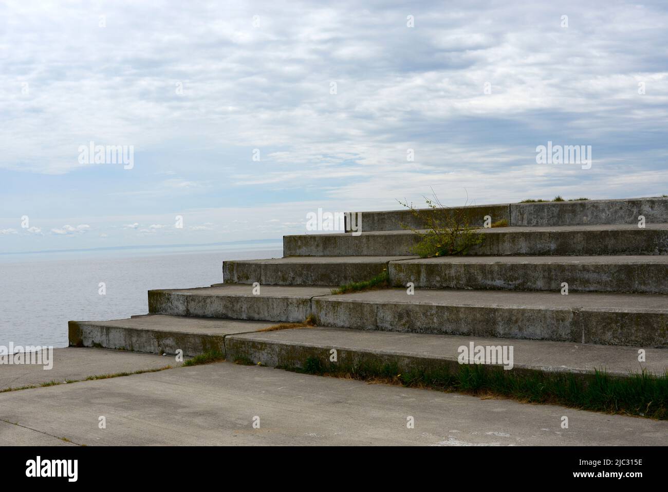 Port Maitland lighthouse and pier at the mouth of the Grand River ...