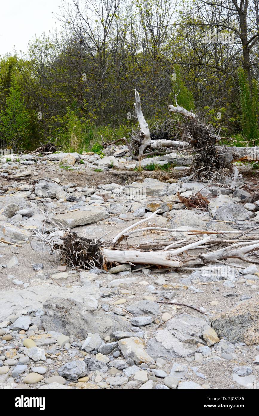Lake Erie shore and beaches part of the Great Lakes. Freshwater lakes ...