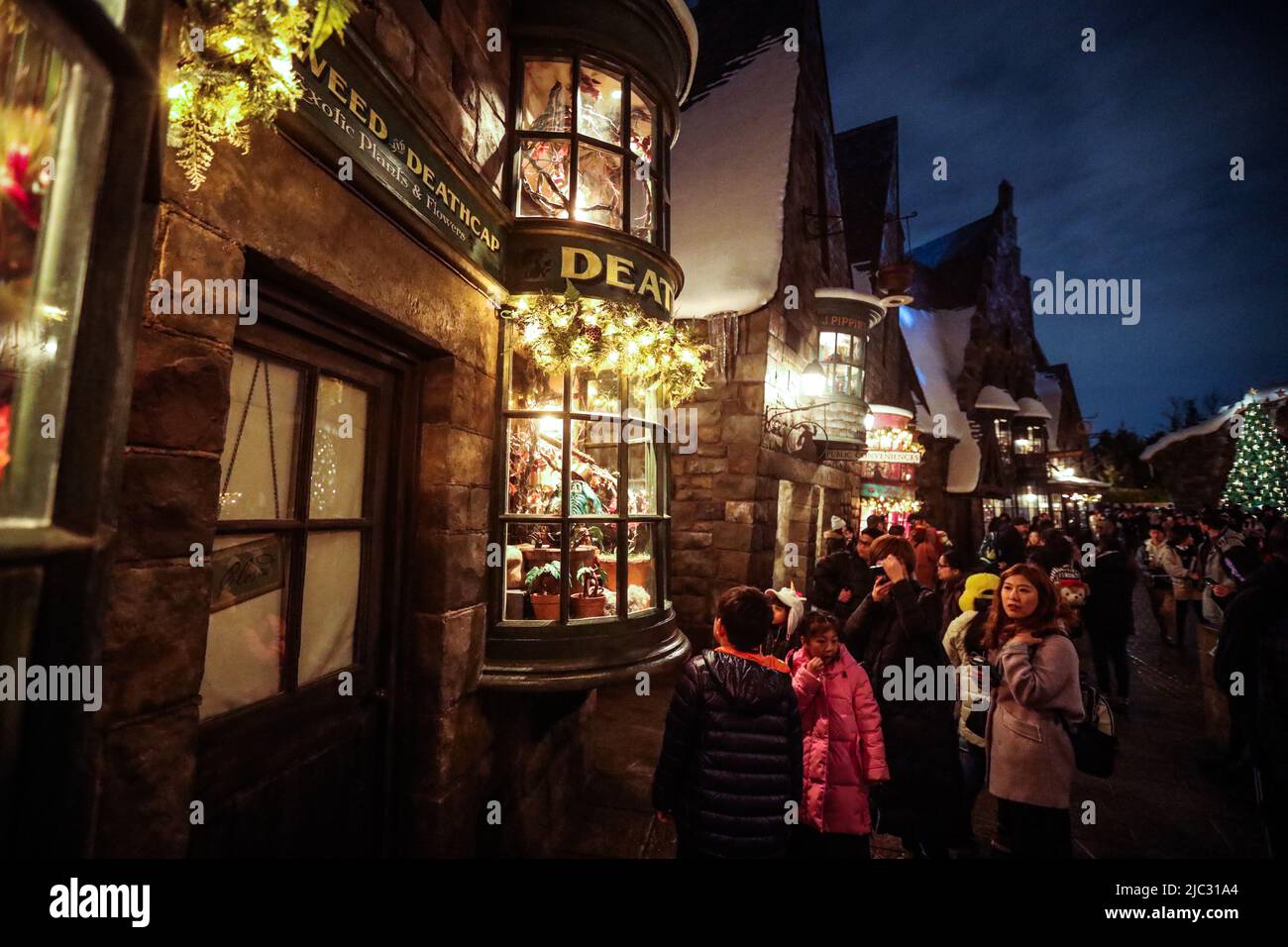 Amazing View to the Hogsmeade Village near Hogwarts Castle Stock Photo ...