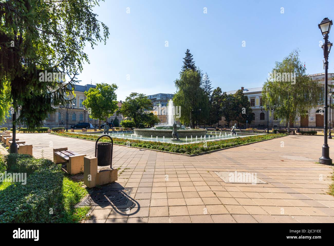 RUSE, BULGARIA - AUGUST 15, 2021: Kniaz Alexander Battenberg Square at ...