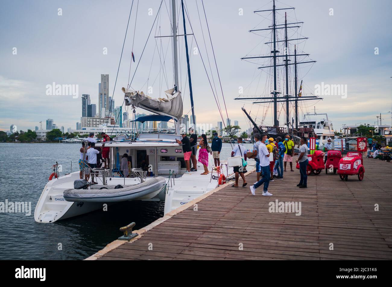 Sailing tour boats in Cartagena, Colombia Stock Photo - Alamy