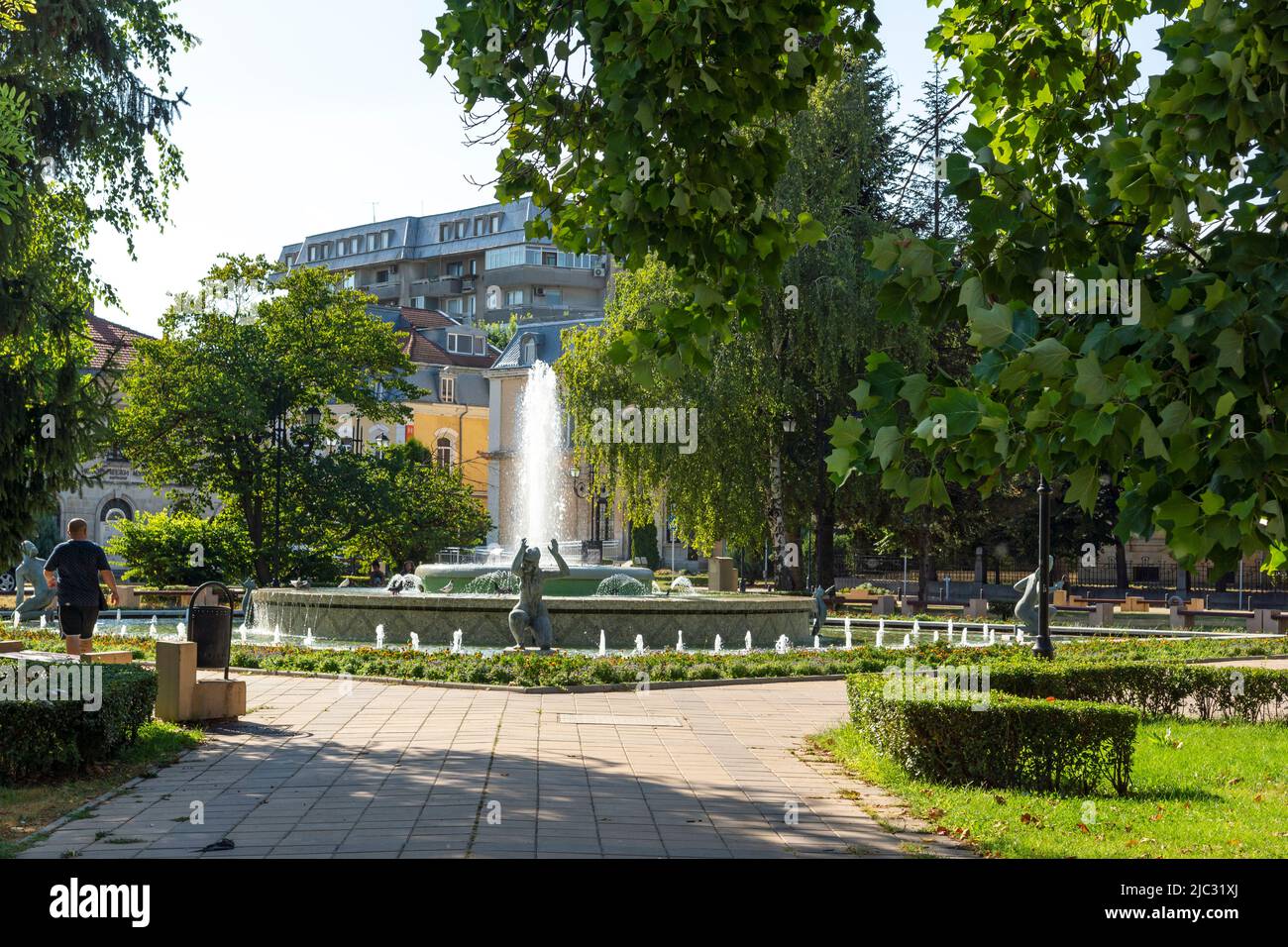 RUSE, BULGARIA - AUGUST 15, 2021: Kniaz Alexander Battenberg Square at ...