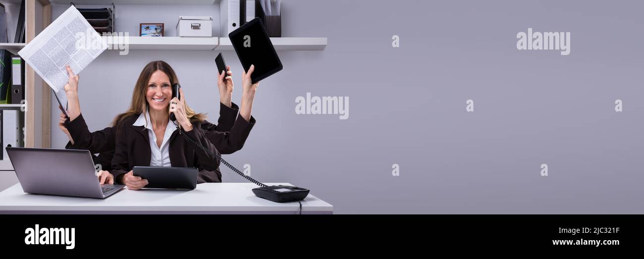 Multitasking employee hi-res stock photography and images - Alamy