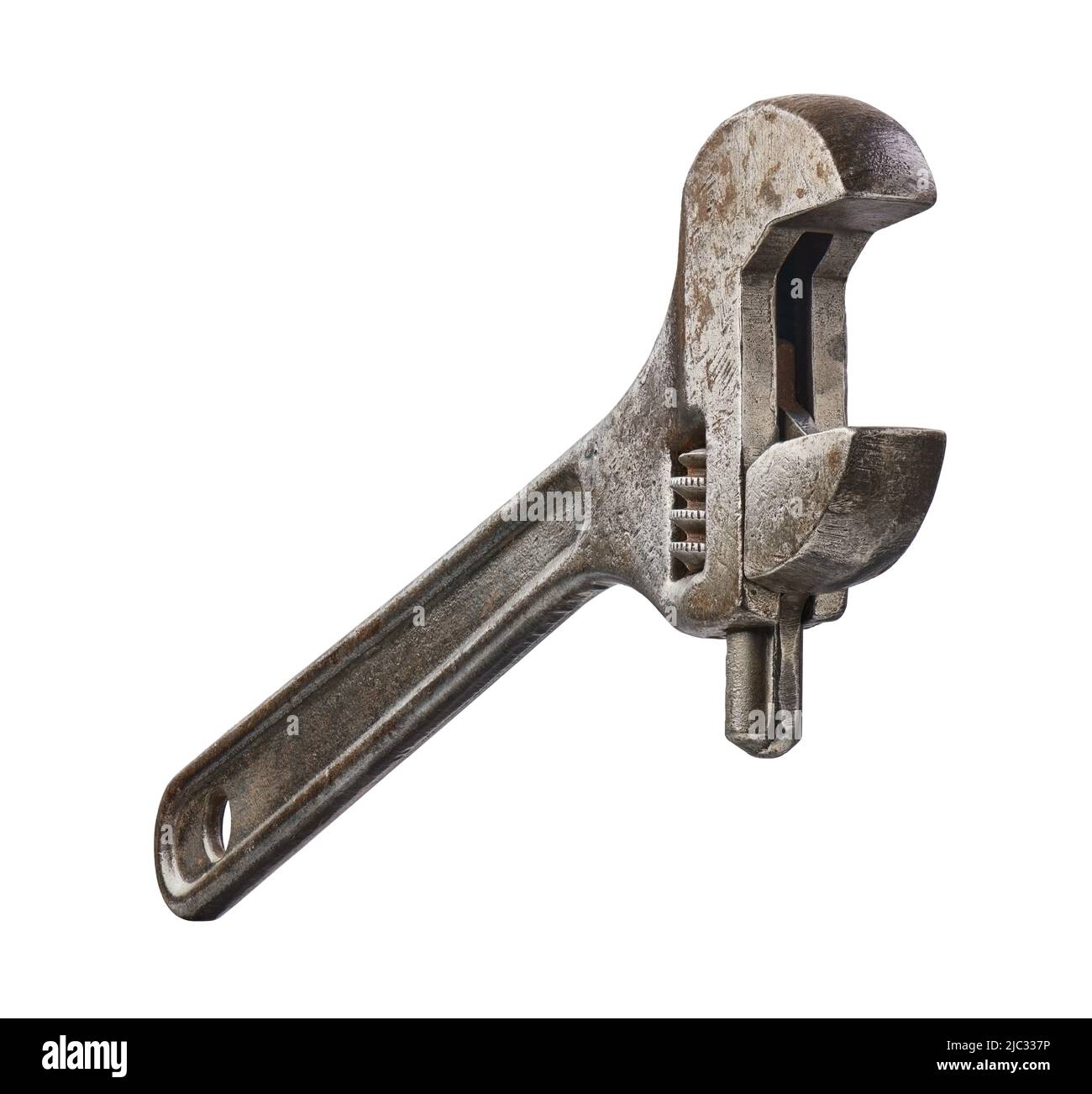 Old iron adjustable wrench, cut out, photo stacking Stock Photo - Alamy