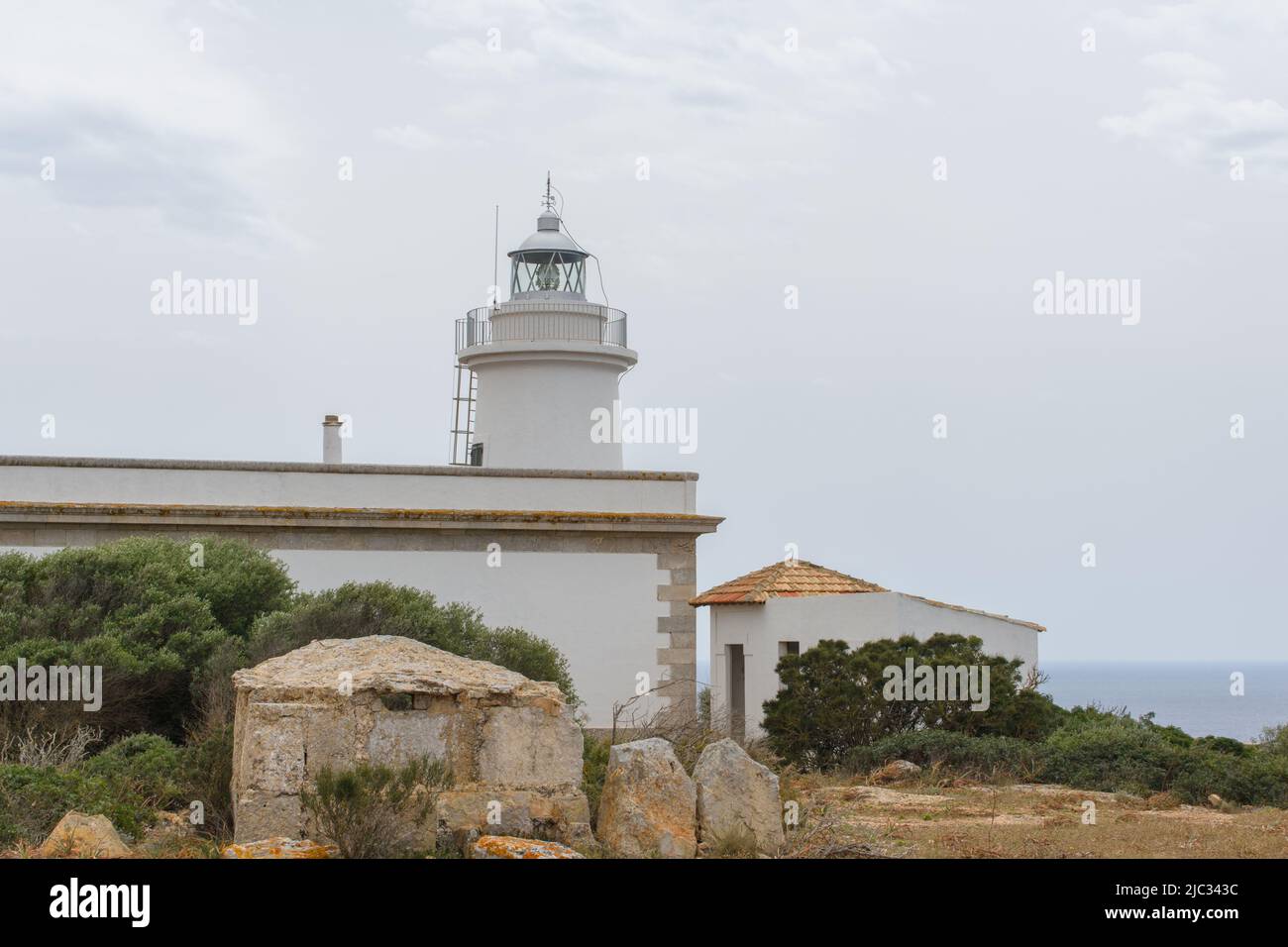 Lighthouse at Cap Blanc in Mallorca, Spain Stock Photo - Alamy
