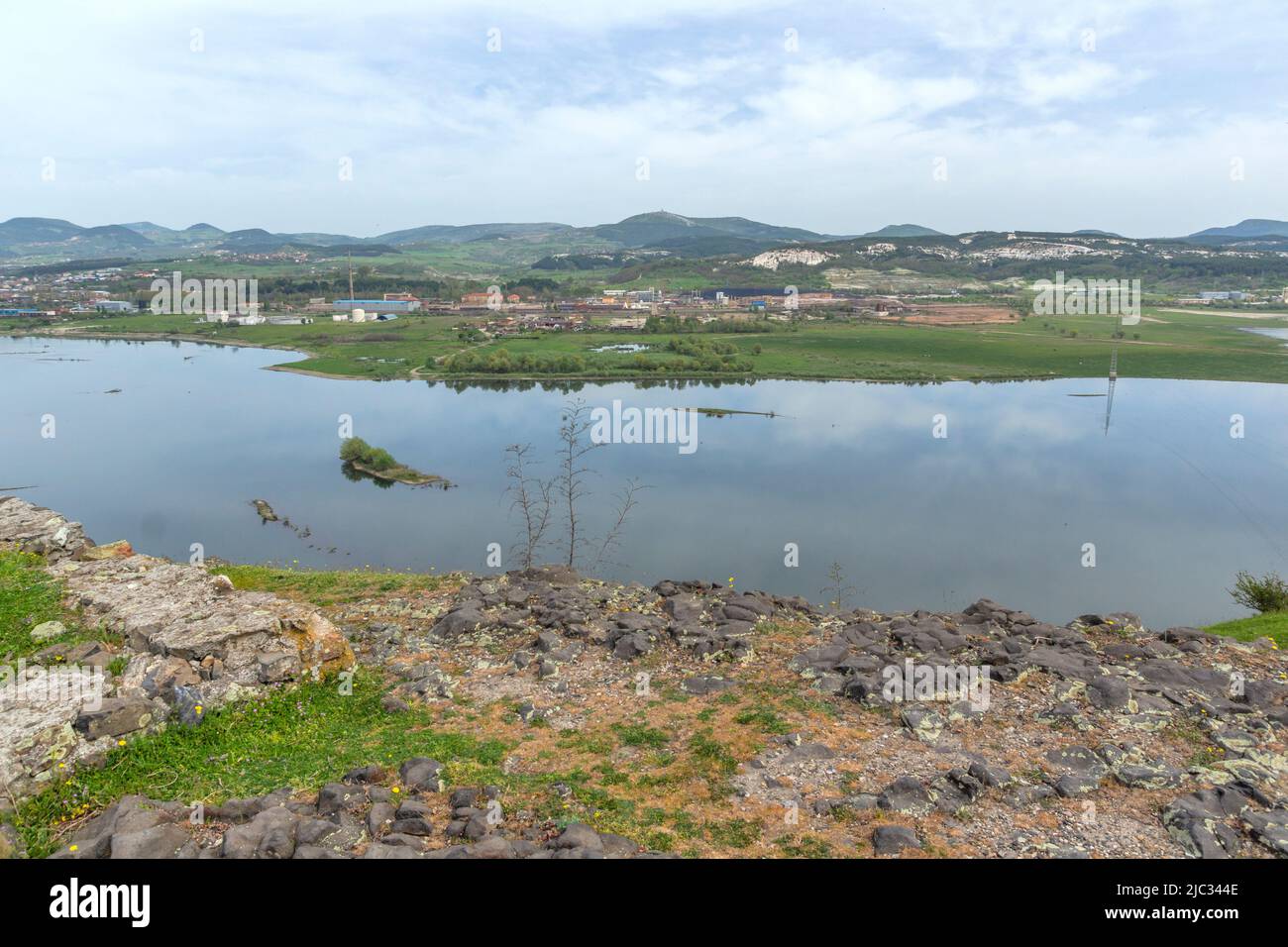 Ruins of ancient Vishegrad Fortress on the southern coast of Studen ...