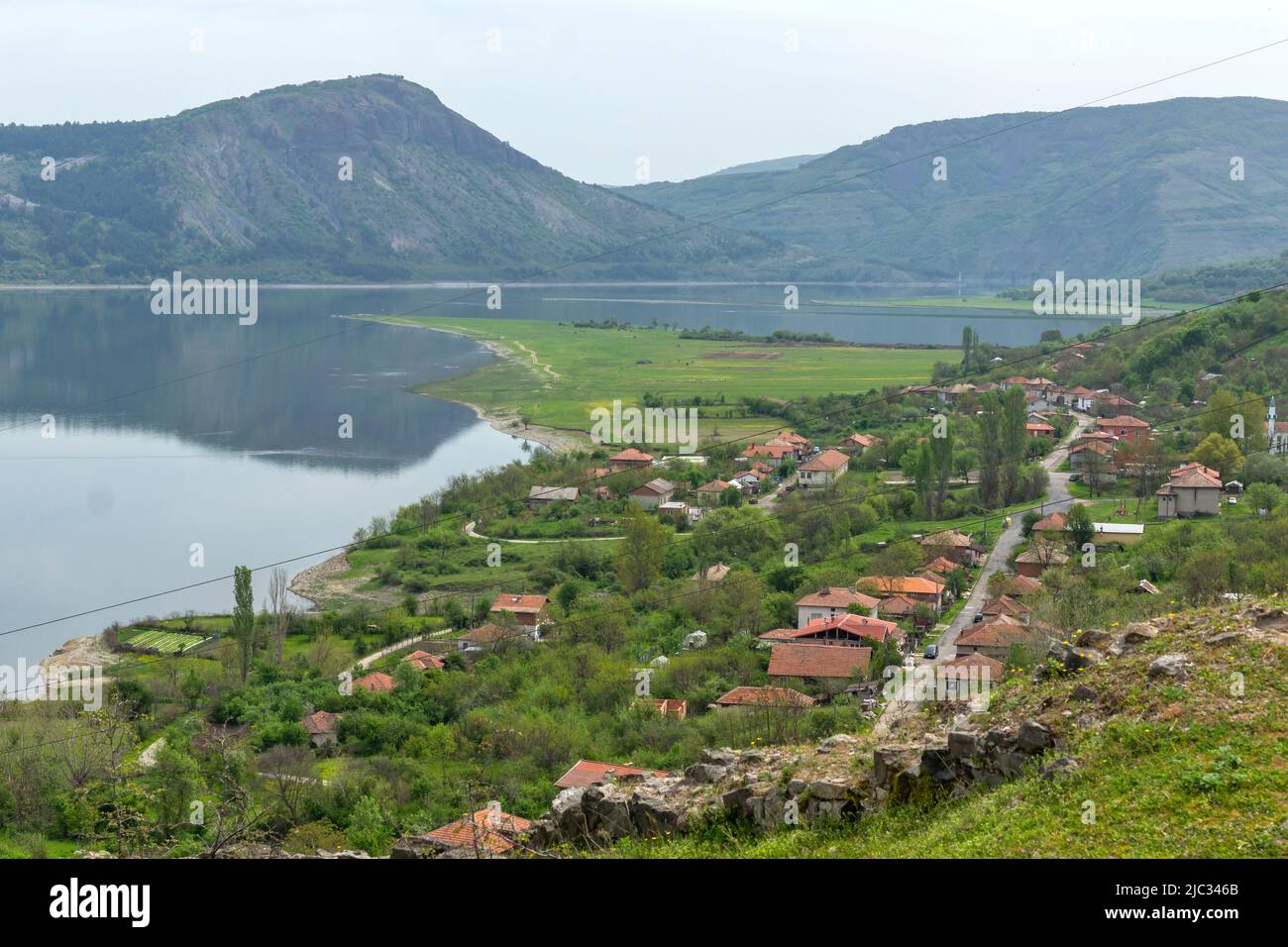Ruins of ancient Vishegrad Fortress on the southern coast of Studen ...