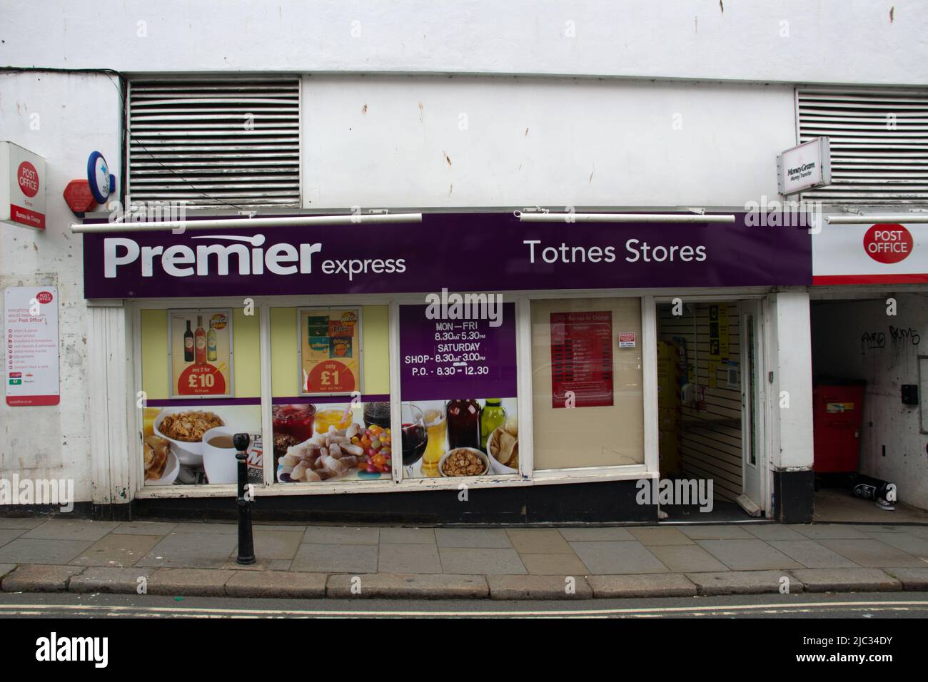 TOTNES, UK - JUNE 26, 2021 branch of Premier food store on Fore Street ...