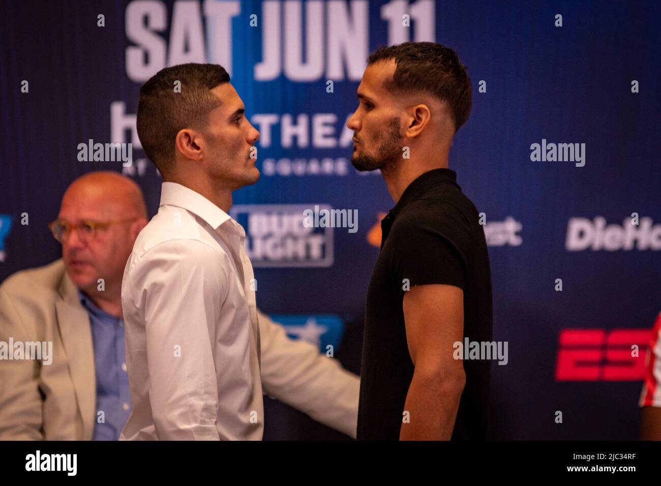 NEW YORK, NY - JUNE 9: Henry Lebron faces off with opponent Luis Lebron ...