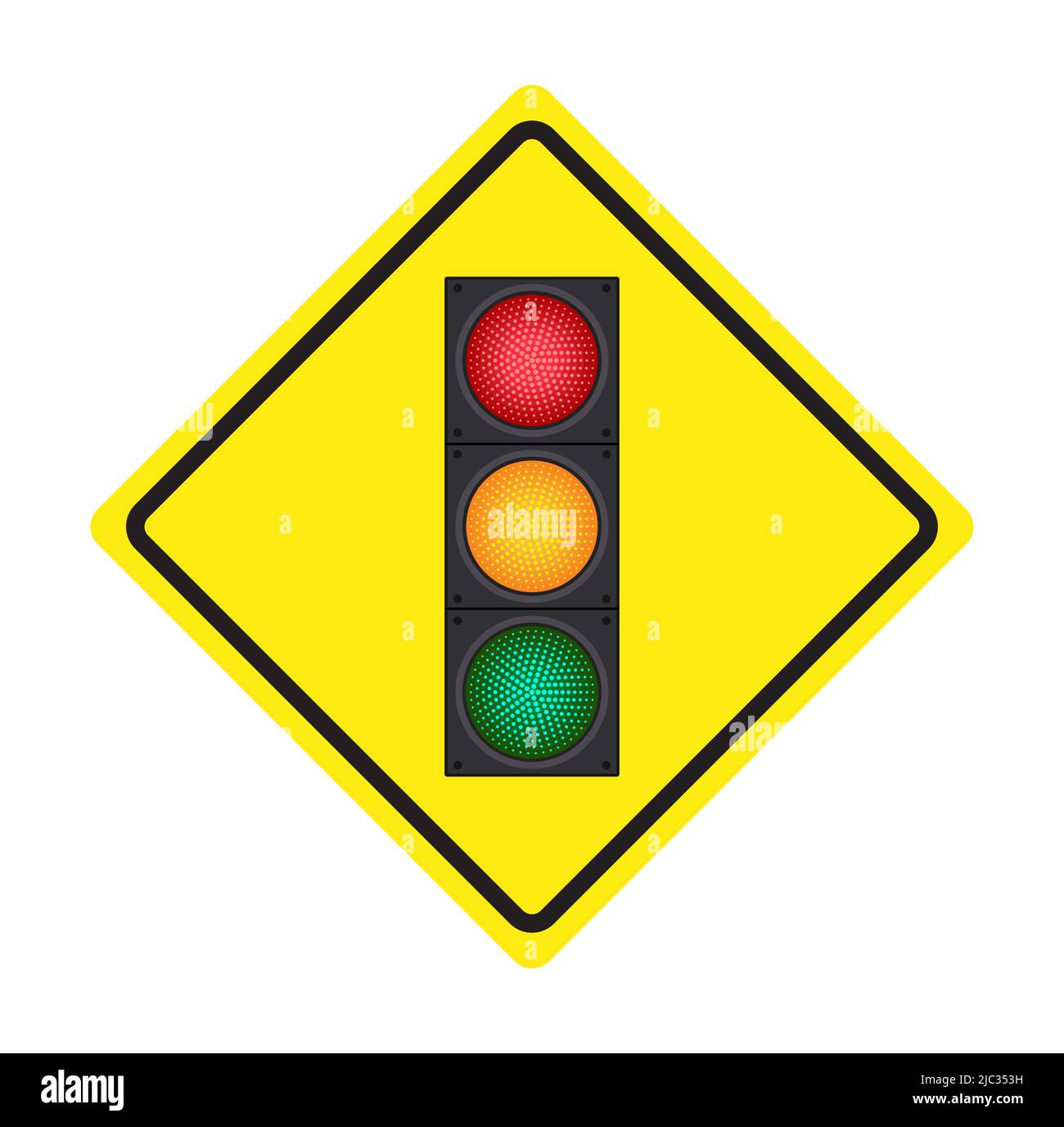 Icons depicting typical horizontal traffic signals with red light above ...