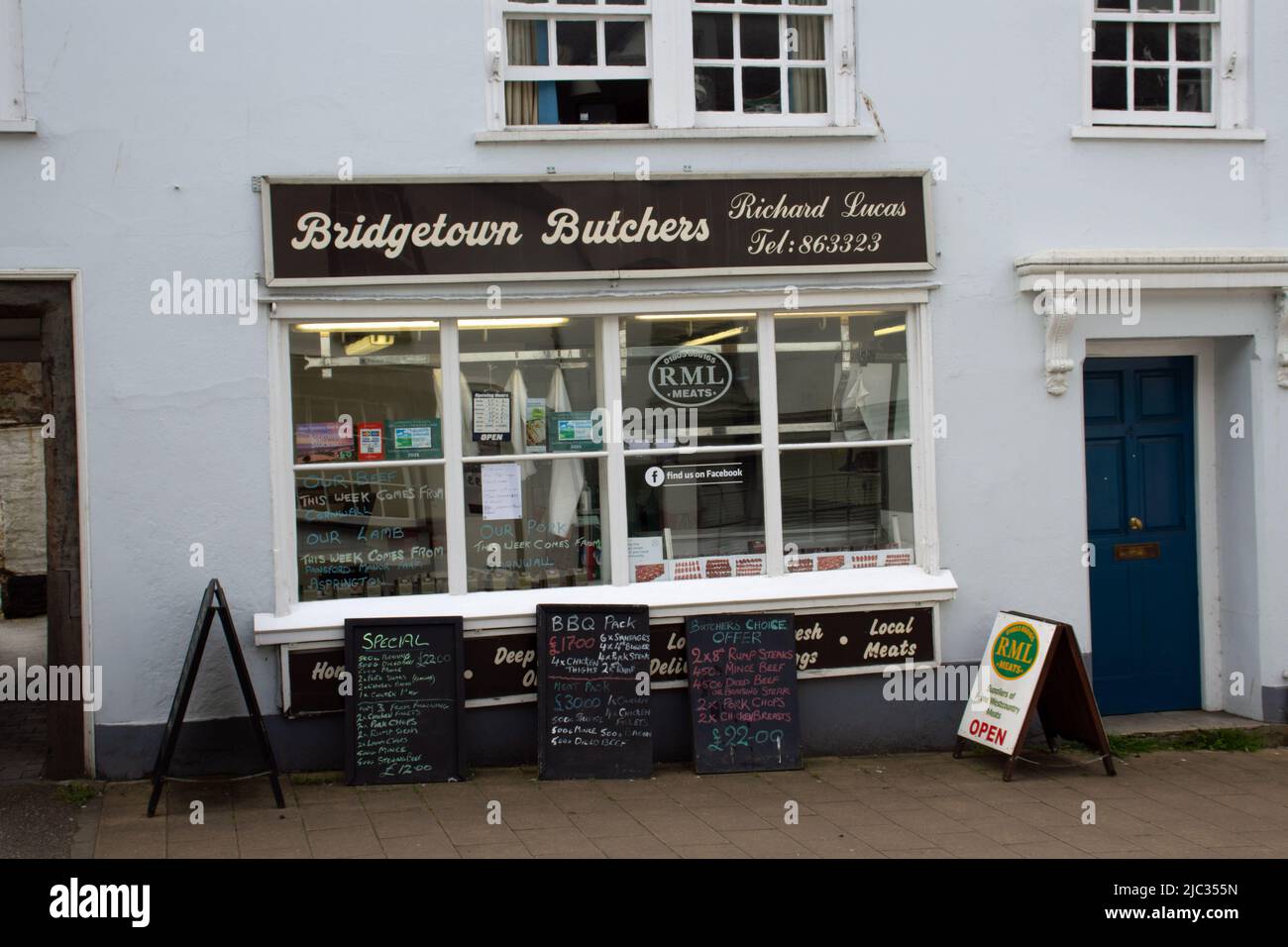 TOTNES, UK - JUNE 26, 2021 Bridgetown Butchers in the Bridgetown area ...