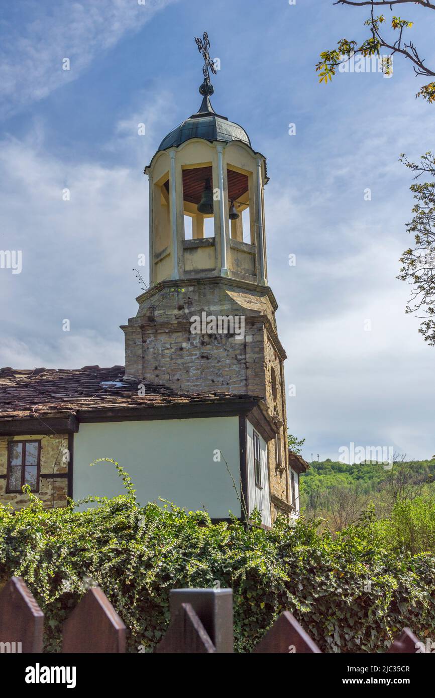 Typical street and old houses at historical village of Bozhentsi ...