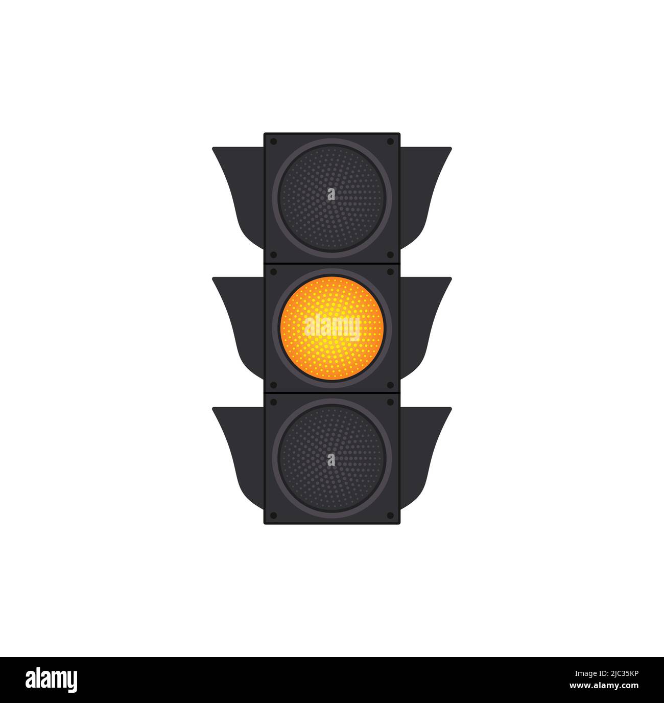 Icons depicting typical horizontal traffic signals with yellow light in ...