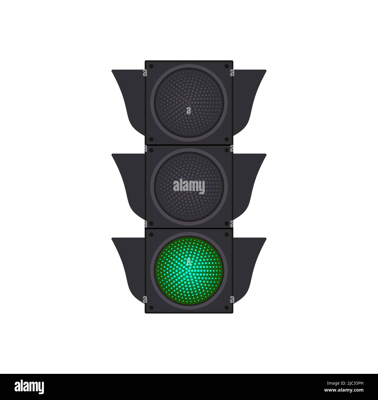 Icons depicting typical horizontal traffic signals with green light in ...