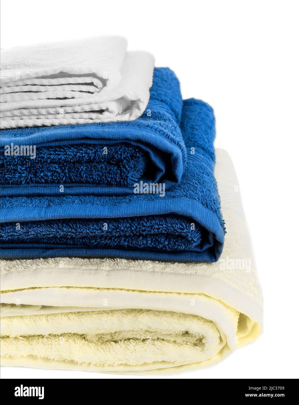 stack of plush towels, isolated Stock Photo - Alamy