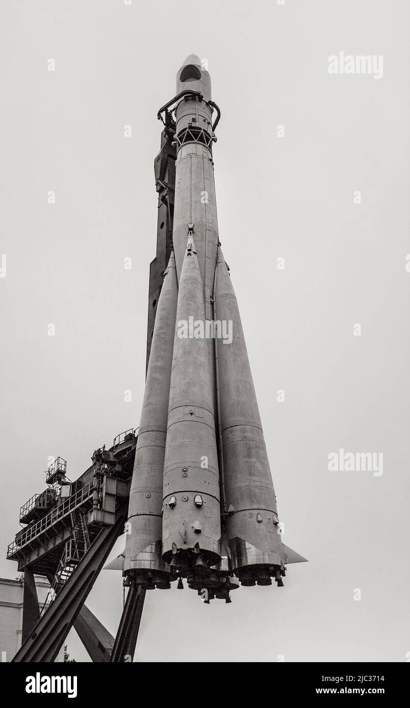 Spaceship rocket on a pedestal in Moscow, Russia Stock Photo - Alamy