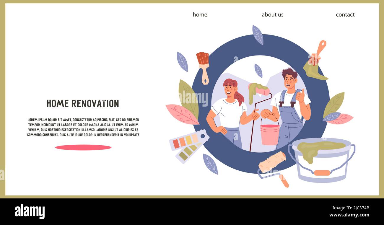 Home renovation, painting and repair works website banner template ...