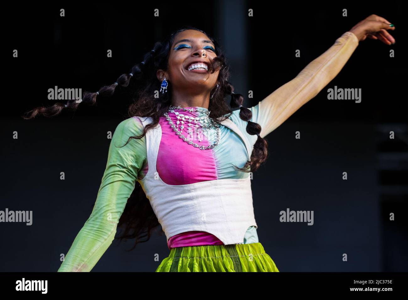 American experimental pop musician, Chrystia "Tia" Cabral, performs ...