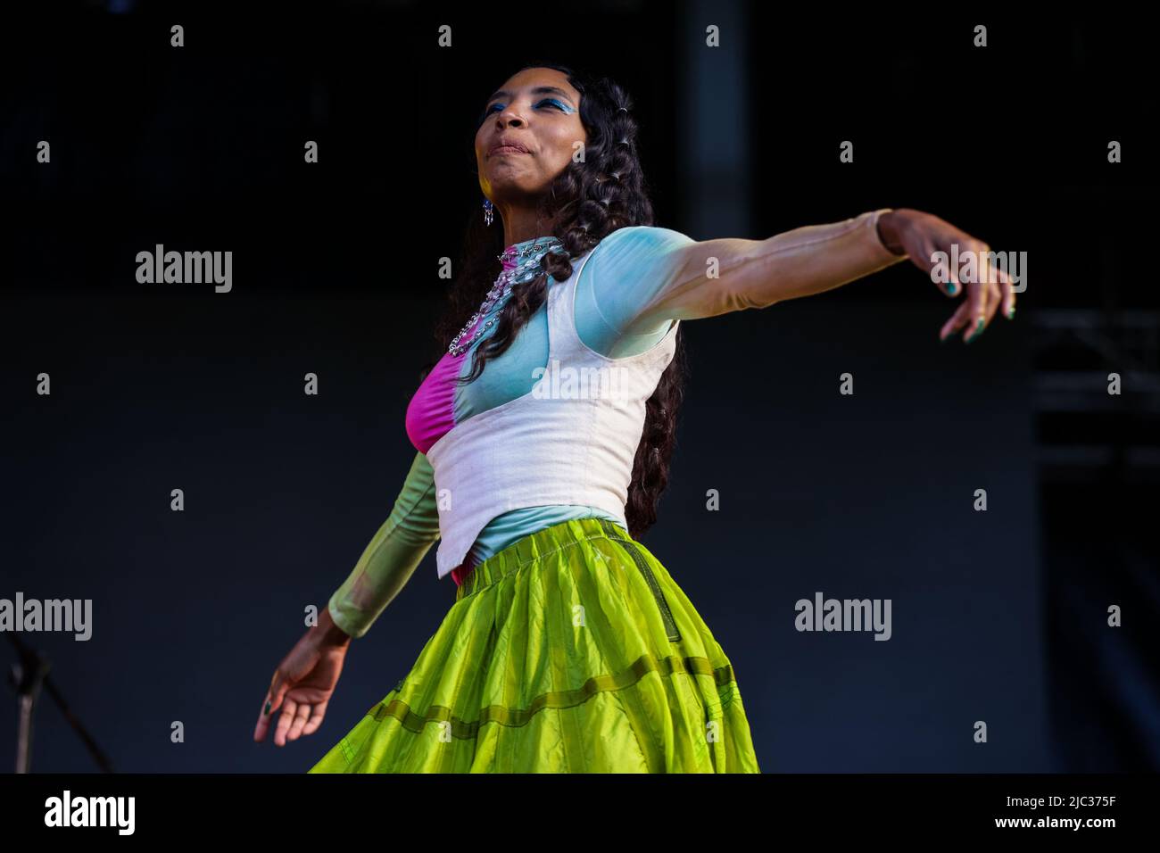 American experimental pop musician, Chrystia "Tia" Cabral, performs ...