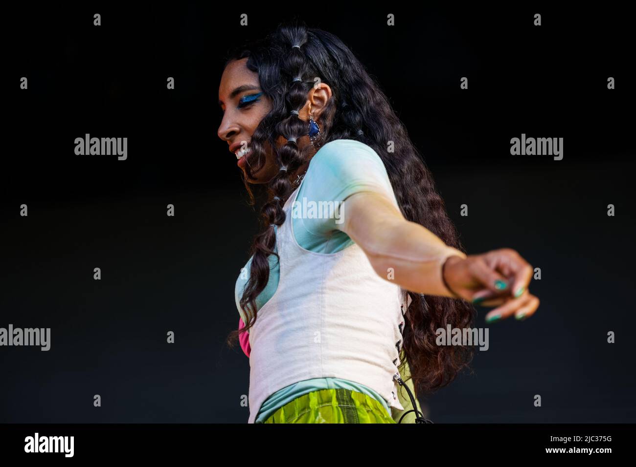 American experimental pop musician, Chrystia "Tia" Cabral, performs ...