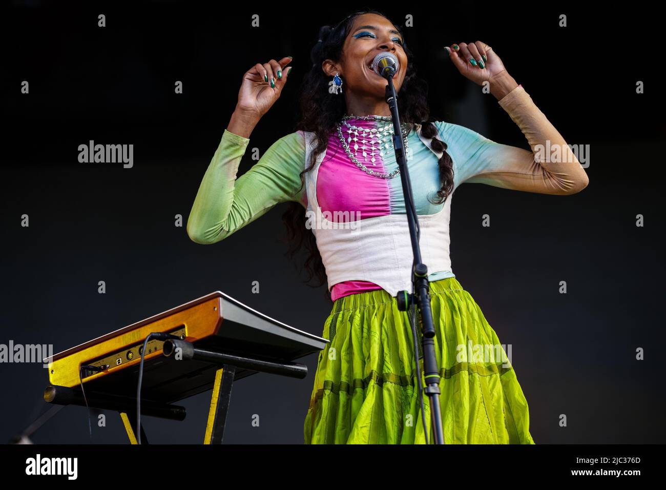 American experimental pop musician, Chrystia "Tia" Cabral, performs ...