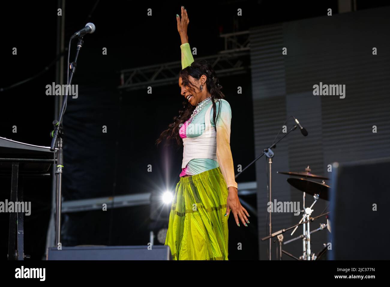 American experimental pop musician, Chrystia "Tia" Cabral, performs ...