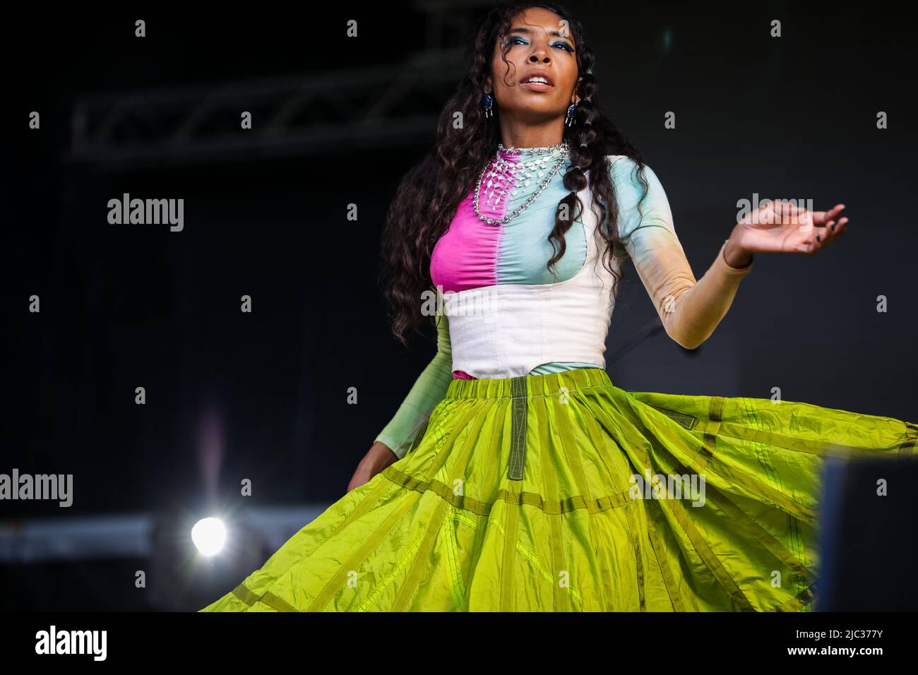 American experimental pop musician, Chrystia "Tia" Cabral, performs ...