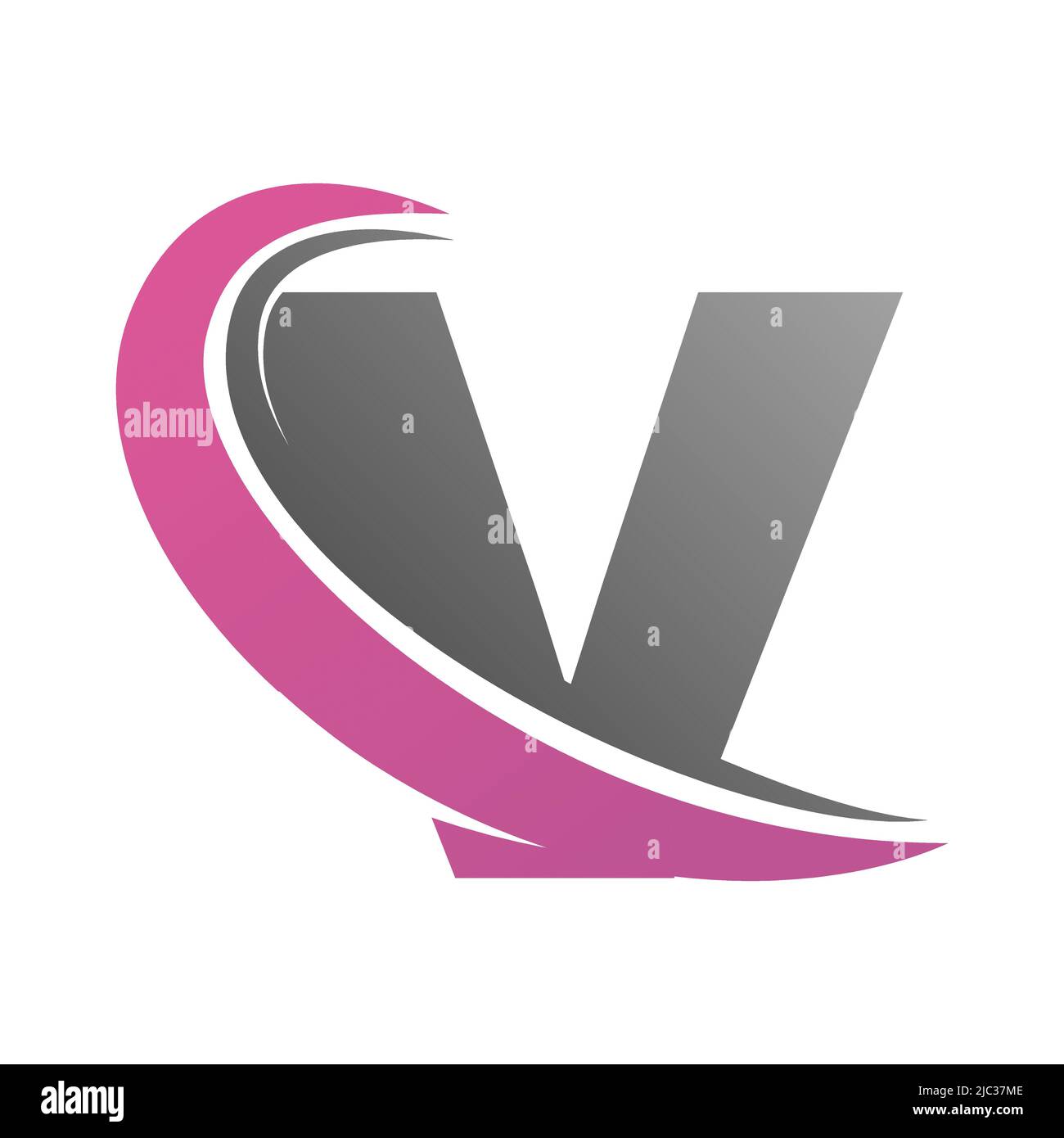 Stylized letter V for monogram, logo, sticker emblem and creative ...