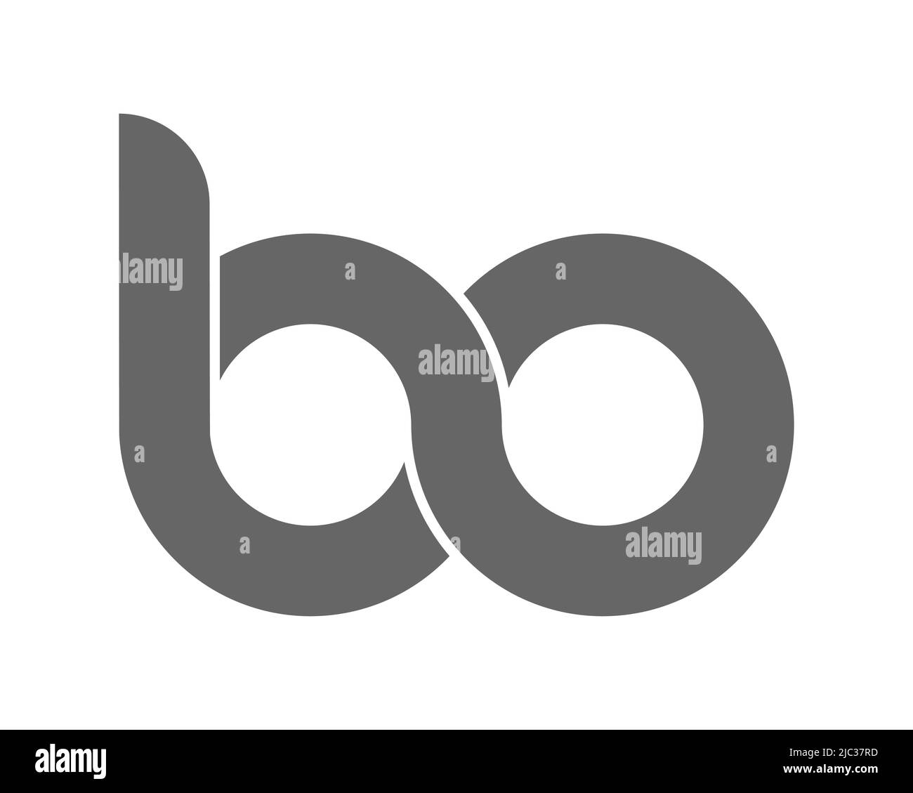 Circular combination of lowercase letters B and O. Design for a ...