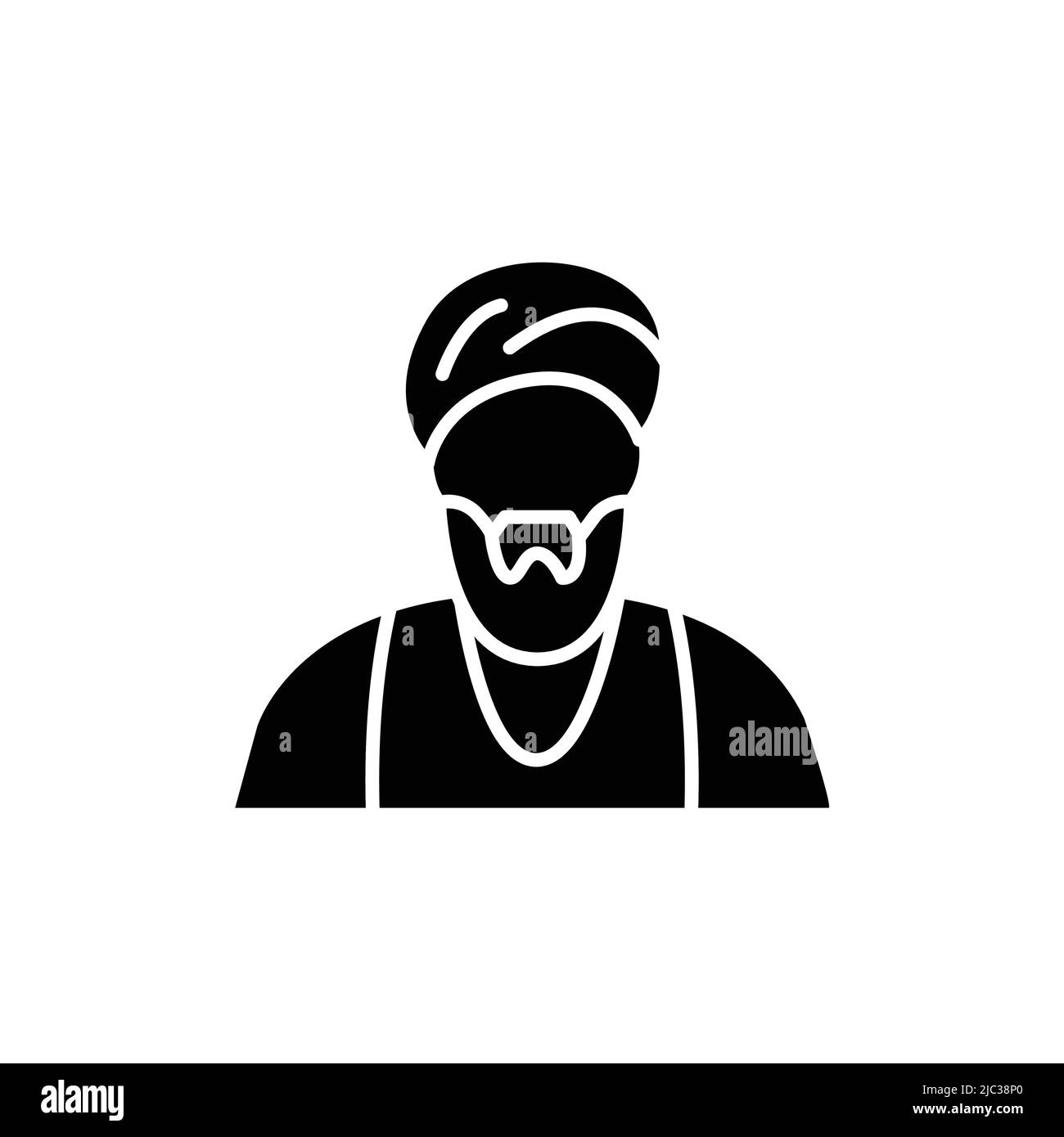 Cartoon illustration muslim man sign Black and White Stock Photos ...