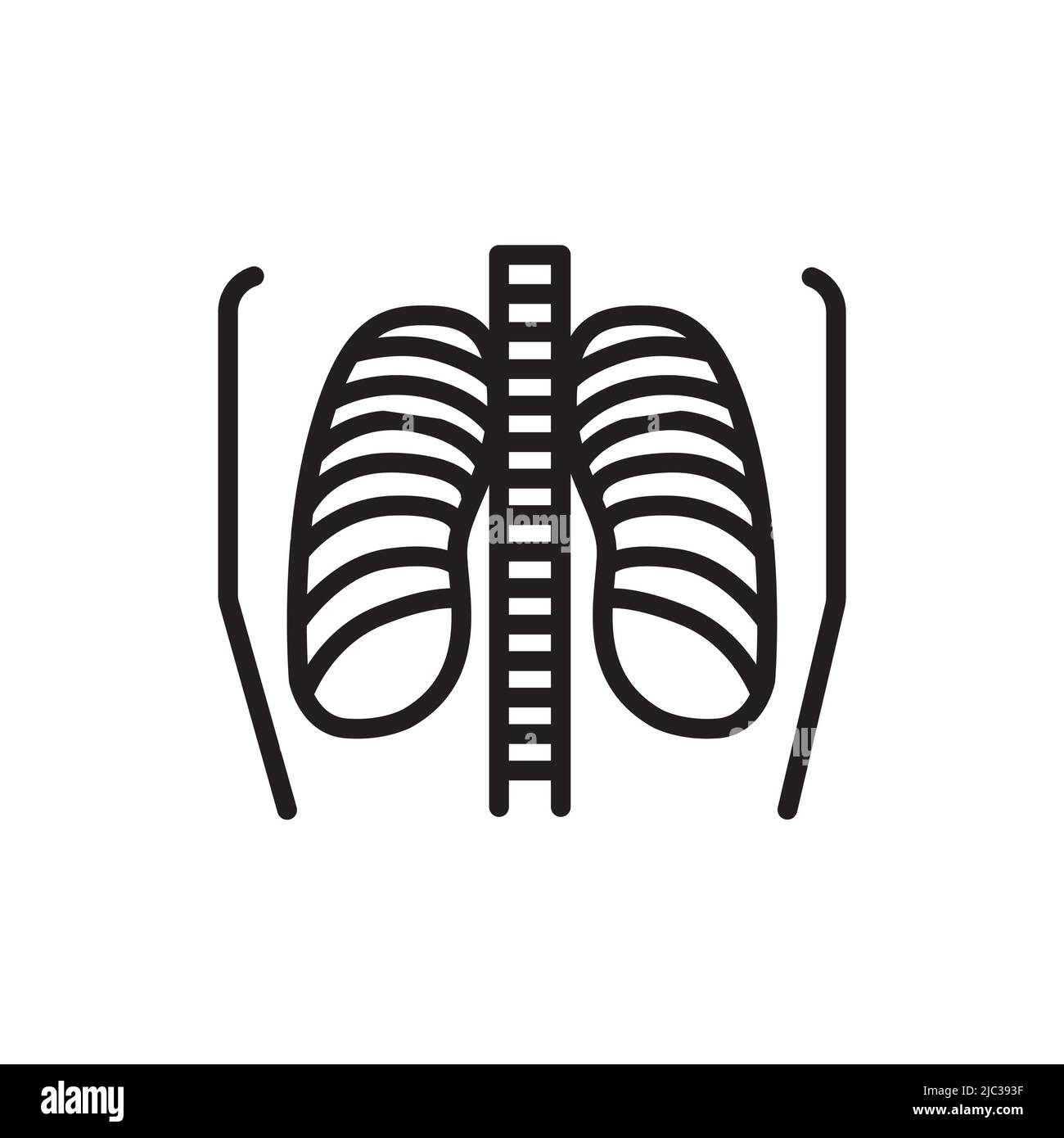 Fluorography lung line icon. Isolated vector element Stock Vector Image ...