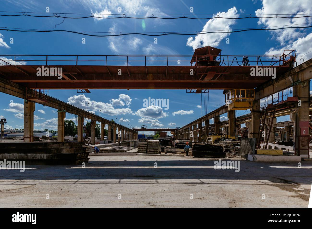 Territory of reinforced concrete factory Stock Photo - Alamy