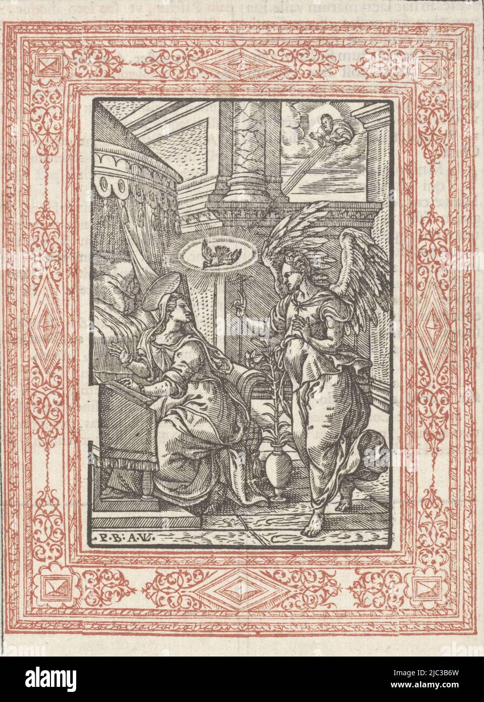 The angel Gabriel announces to Mary that she will become pregnant. Mary ...