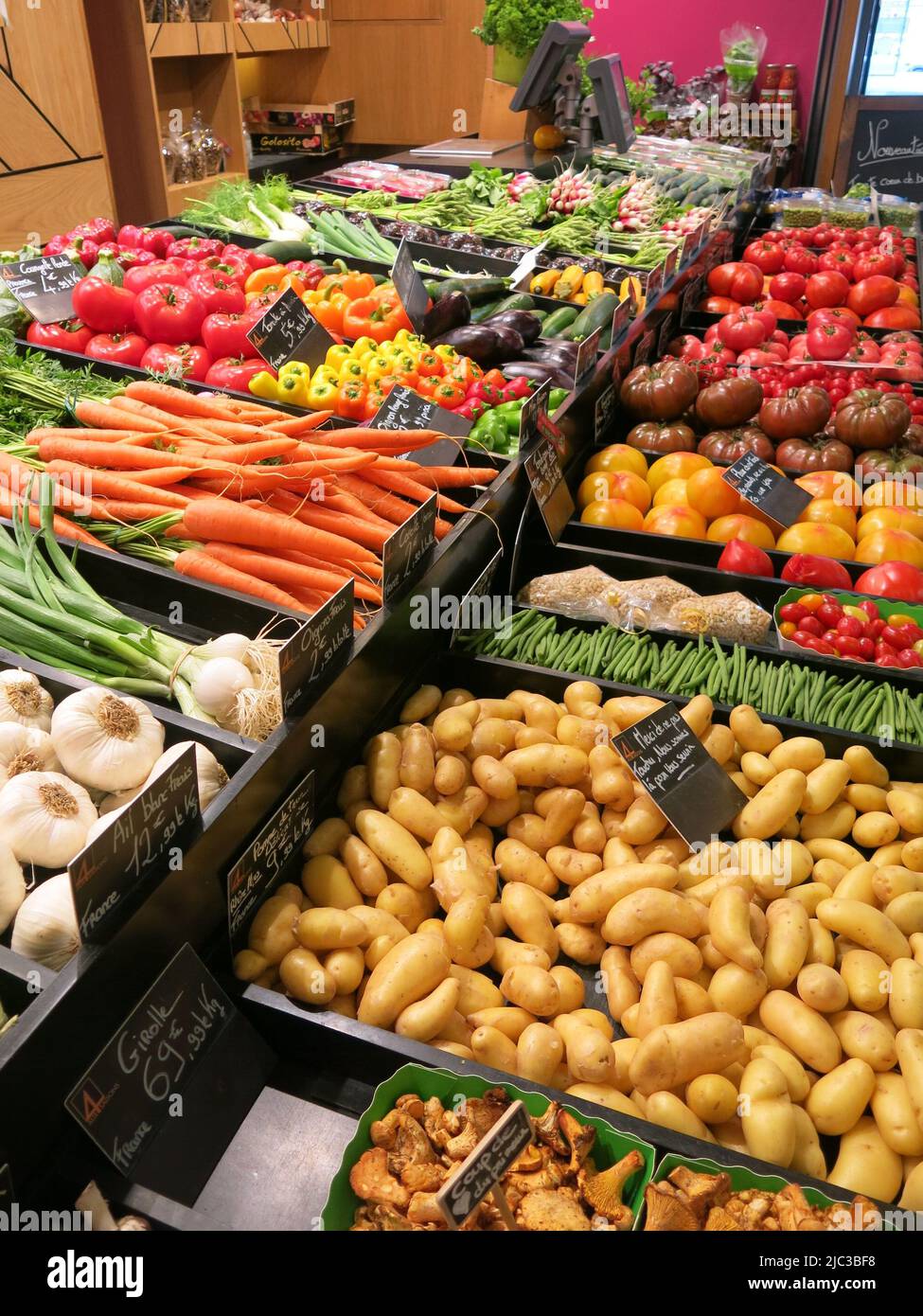 A colourful array of fresh vegetables on display at one of the stalls ...