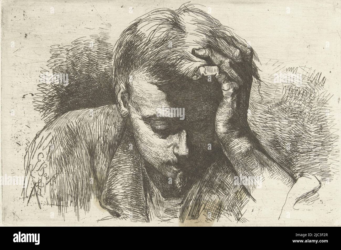 Self portrait, print maker: Gerard Jan Bos, (mentioned on object ...