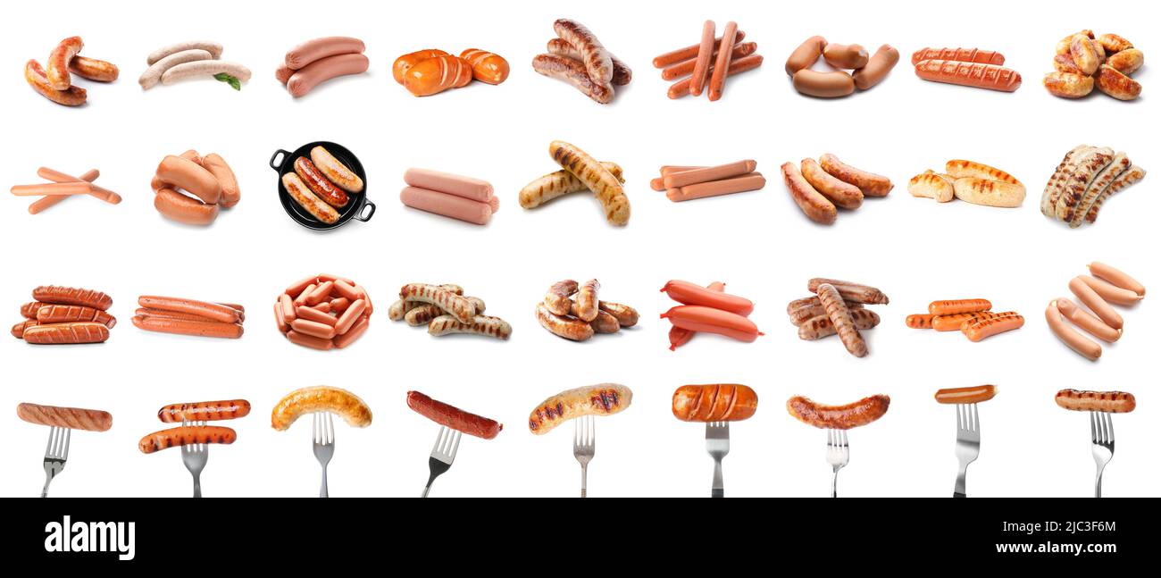Smoked sausages set products hi-res stock photography and images - Alamy