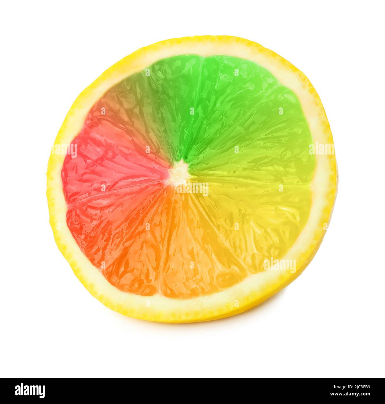 Colorful slice of juicy orange on white background Stock Photo - Alamy