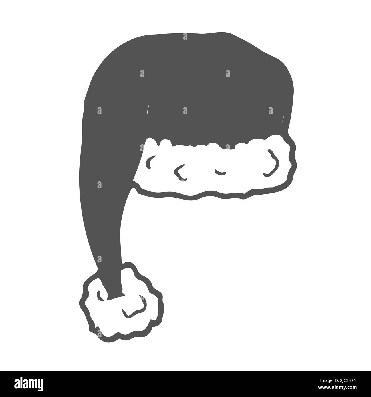 Hand Drawn a Santa Claus hat doodle. Sketch style icon. Decoration ...