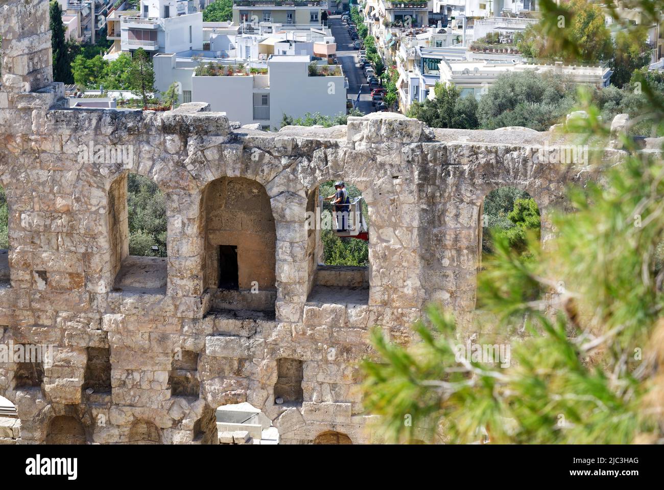 Ruins of temples on the Acropolis hill, Athens, Greece Stock Photo - Alamy
