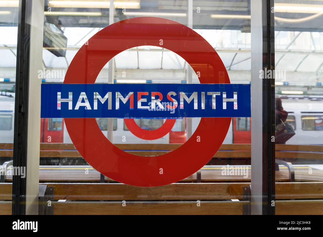 underground Roundel sign at Hammersmith tub station England UK Stock ...