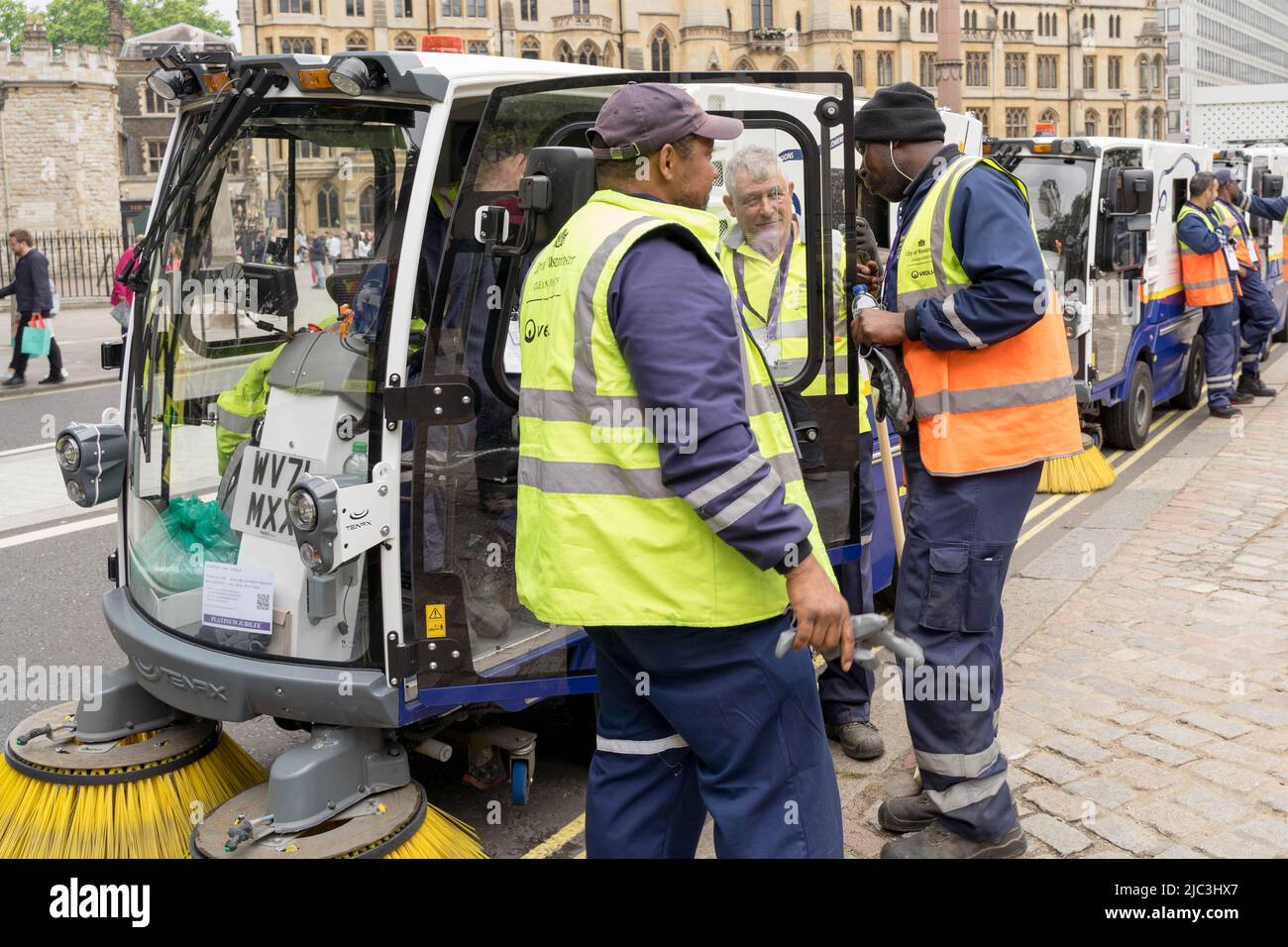 waste management team crew getting ready to get work after the Pageant ...
