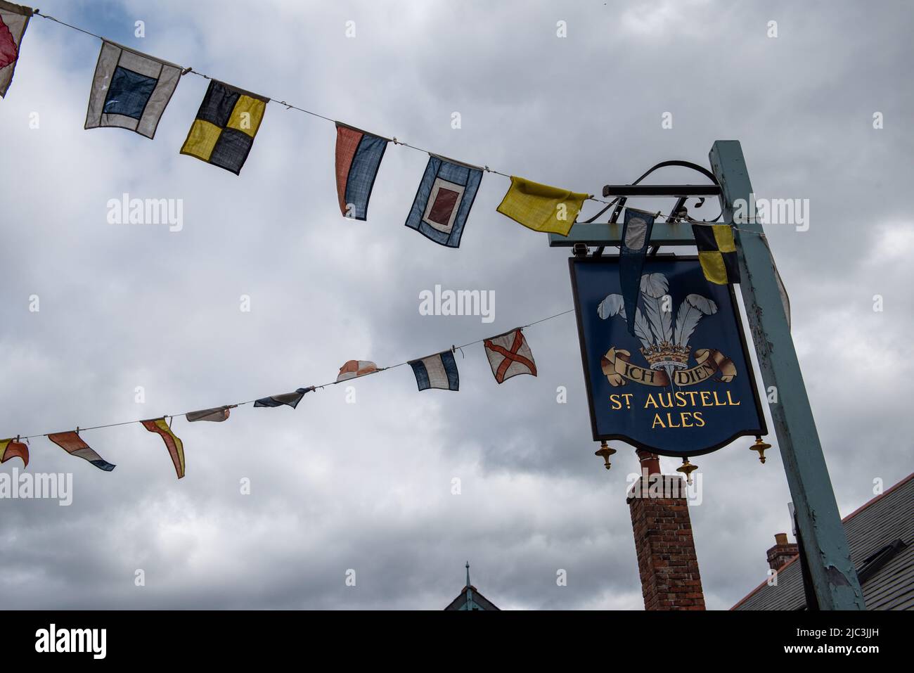 St Austell Ales and flags Stock Photo - Alamy