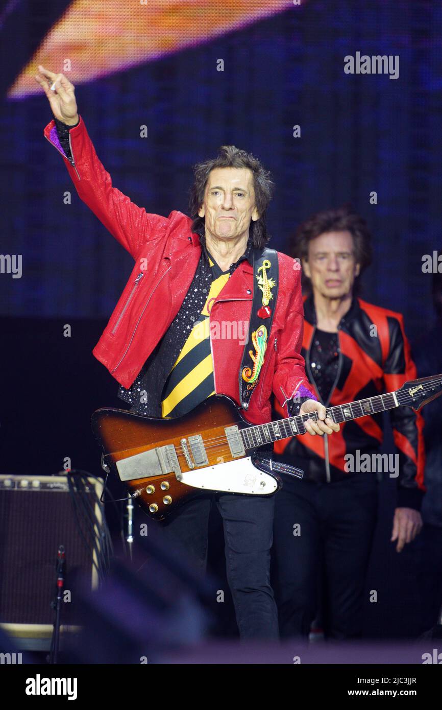 Ronnie Wood during The Rolling Stones performing on stage during the ...