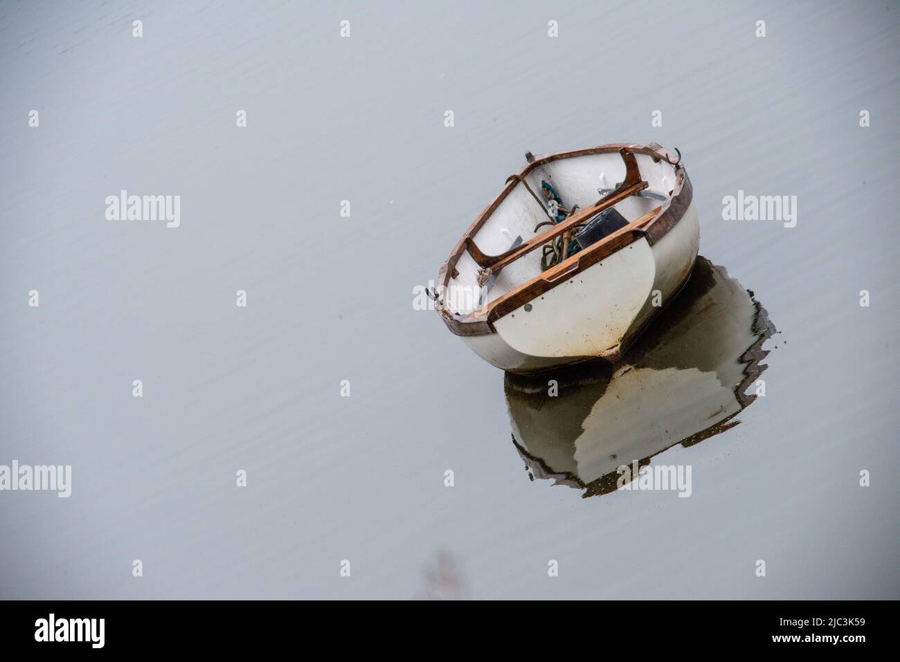 White rowing boat Stock Photo - Alamy
