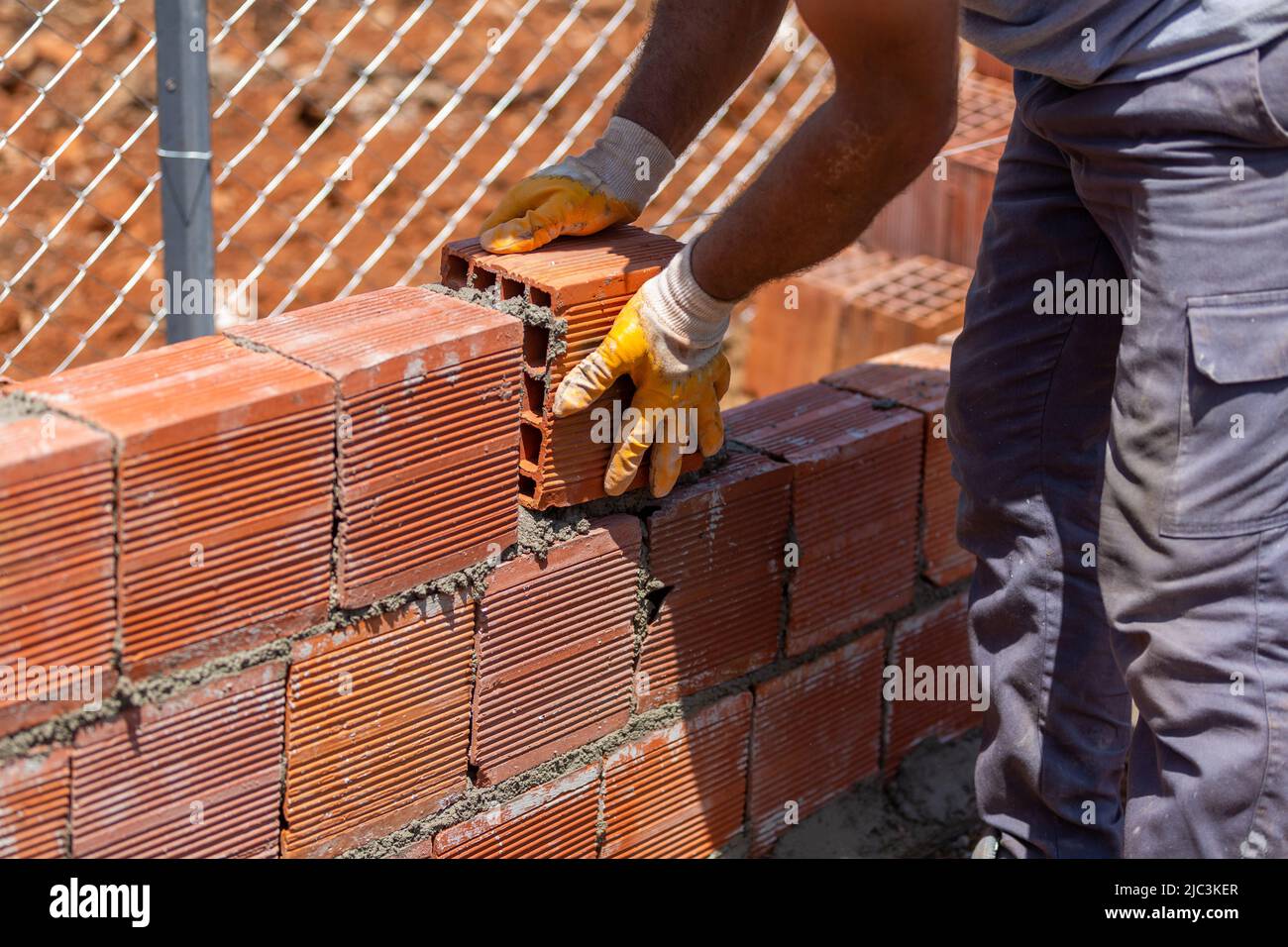 Masters who make concrete mortar and masonry in construction in Turkey ...