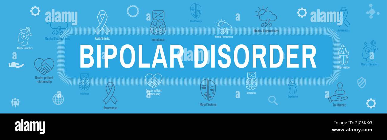 Bipolar Disorder or Depression BP Icon Set and Web Header Banner Stock ...