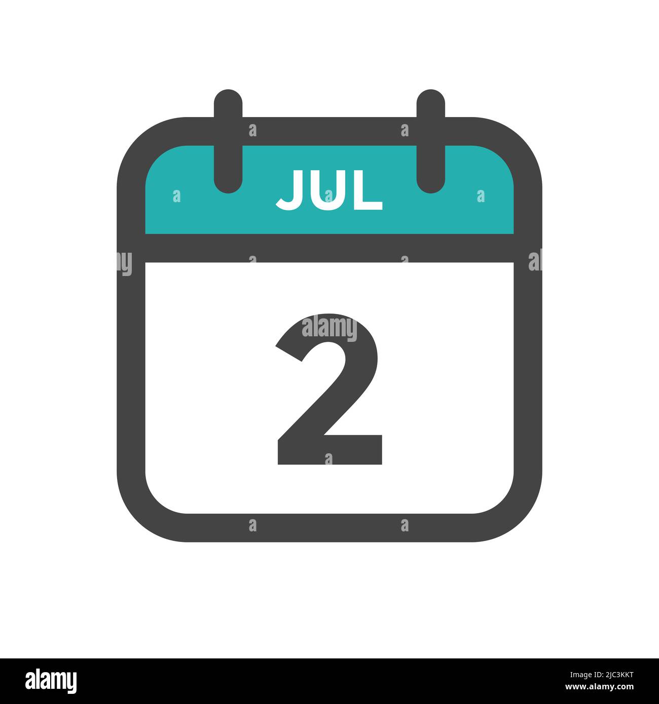 July 2 Calendar Day or Calender Date for Deadline and Appointment Stock ...