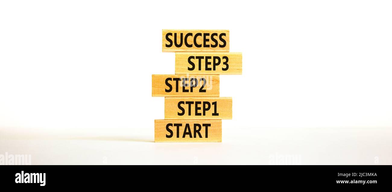 Strat, step and success symbol. Concept words Start step 1 2 3 success ...