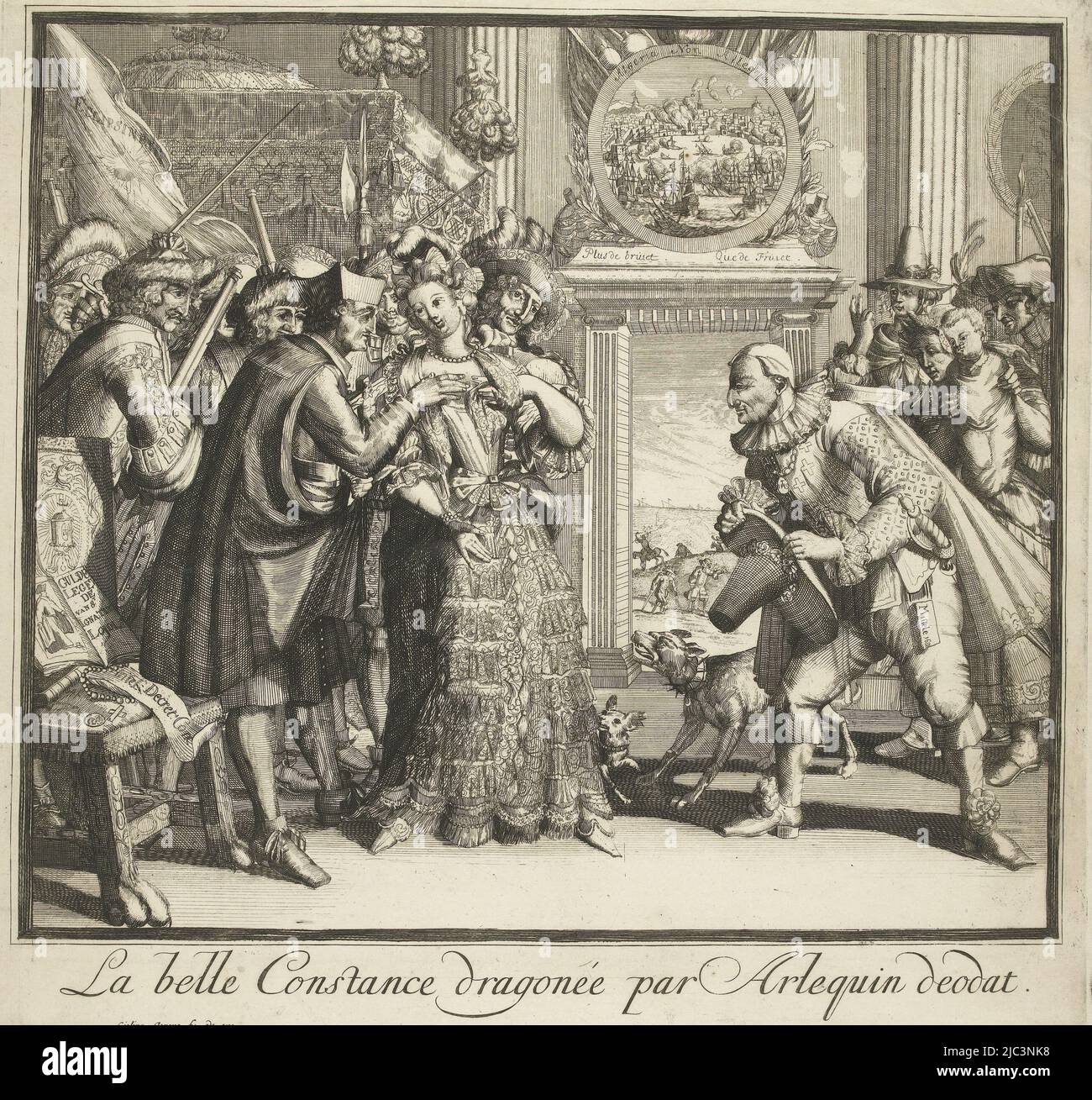 Cartoon on Louis XIV and the persecution of Protestants in France, 1689 ...