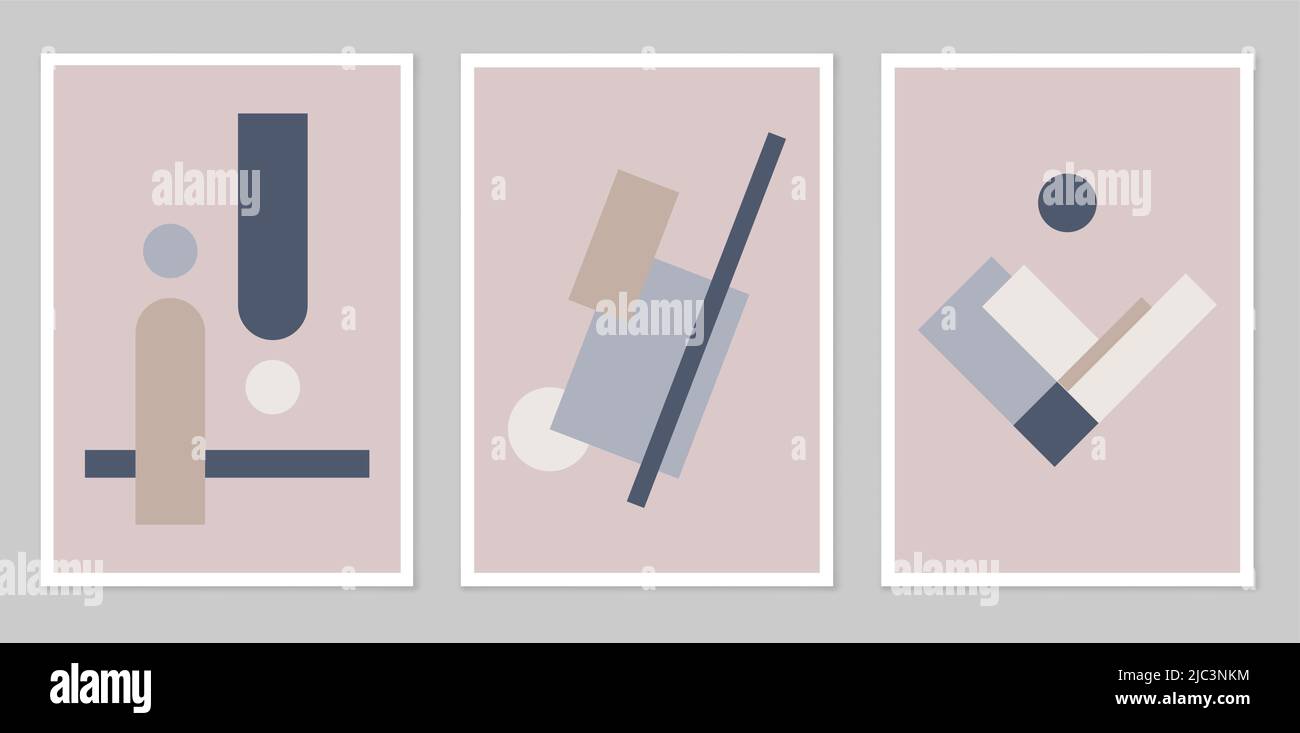 Abstract modern aesthetic design of the mid-century with geometric ...